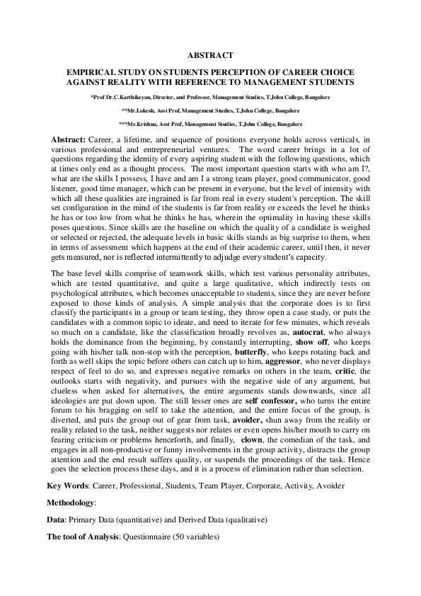 (DOC) FINAL ABSTRACT FOR CAREER CHOICE ARTICLE.edited.docx | DR.C ...