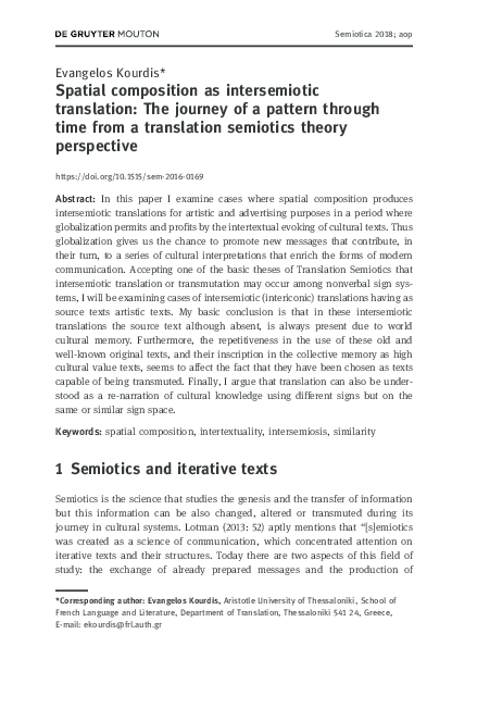 (PDF) Intersemiotic Translation in Spatial Composition