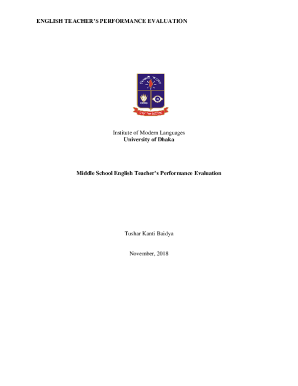 (PDF) English Teacher's Performance Evaluation