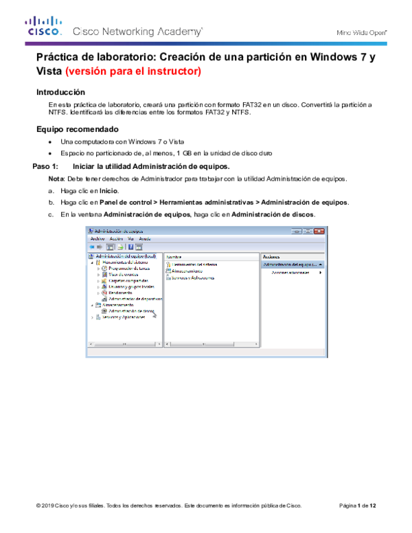 (DOC) .2.4.7 Lab - Create a Partition in Windows 7 and Vista Instructor(1)