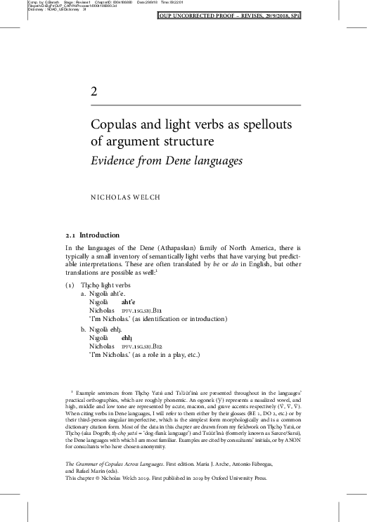 (PDF) Evidence from Dene languages