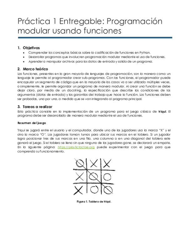 (PDF) Práctica 1 Entregable: Programación modular usando funciones