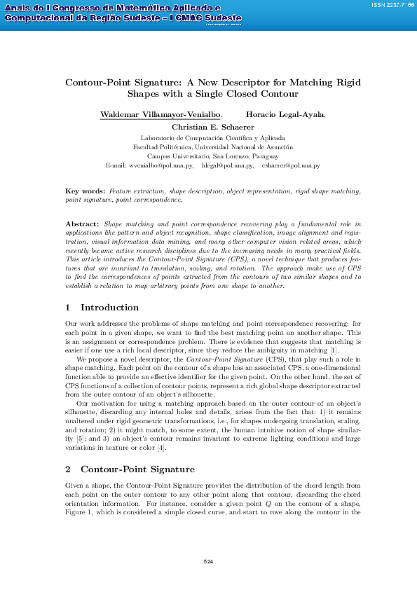 (PDF) Contour-Point Signature: A New Descriptor for Matching Rigid ...