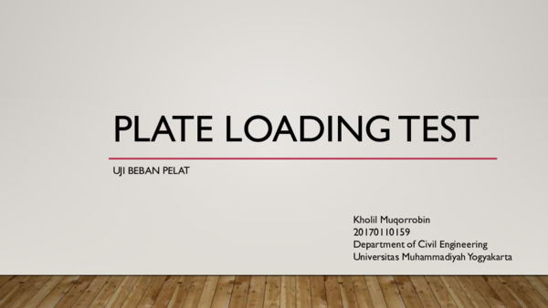 (PDF) PLATE LOADING TEST