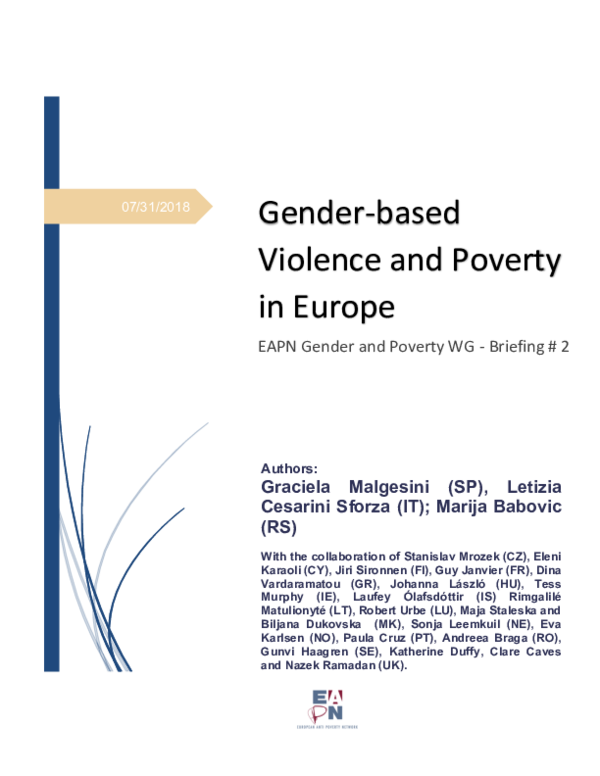 (PDF) Gender-based Violence and Poverty in Europe | Graciela Malgesini ...