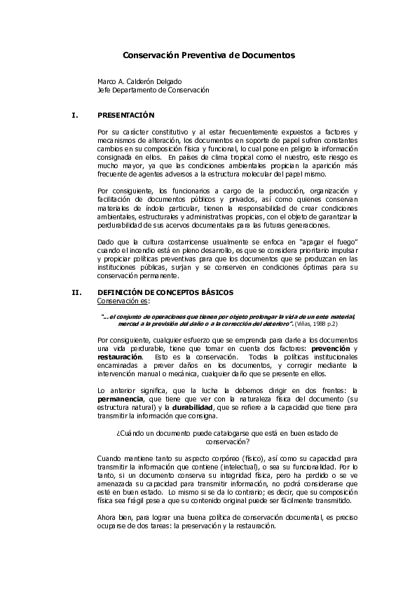 (PDF) Conservación Preventiva de Documentos