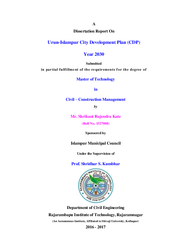 (PDF) Urun-Islampur City Development Plan Year 2030