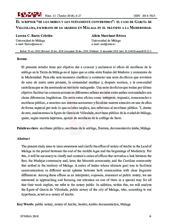 (PDF) El scriptor “de los moros y los nuevamente convertidos”: El caso ...