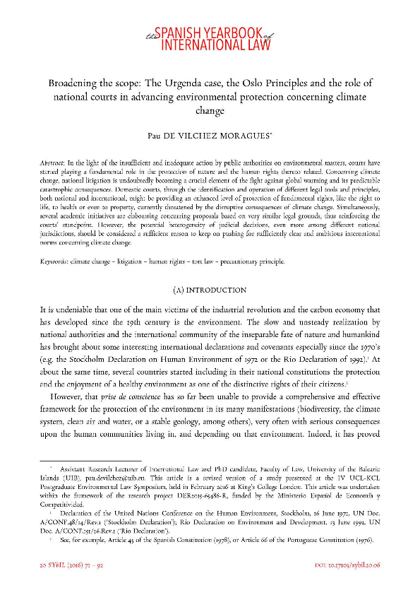 (PDF) The Urgenda case, the Oslo Principles and the role of national courts in advancing ...