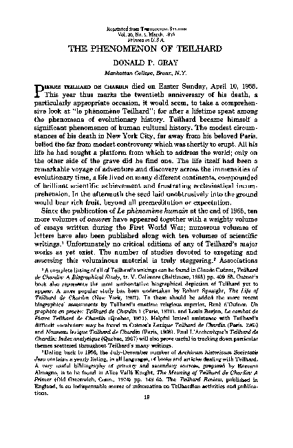 (PDF) THE PHENOMENON OF TEILHARD