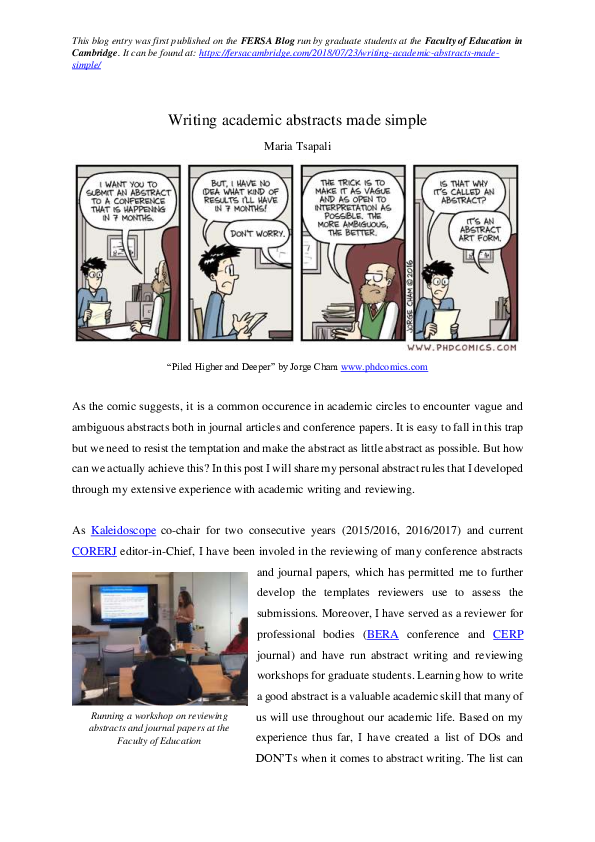 (PDF) Writing academic abstracts made simple