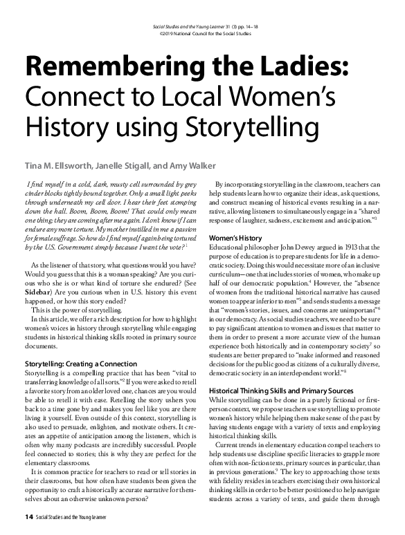 (PDF) Remembering the Ladies: Connect to Local Women's History using ...
