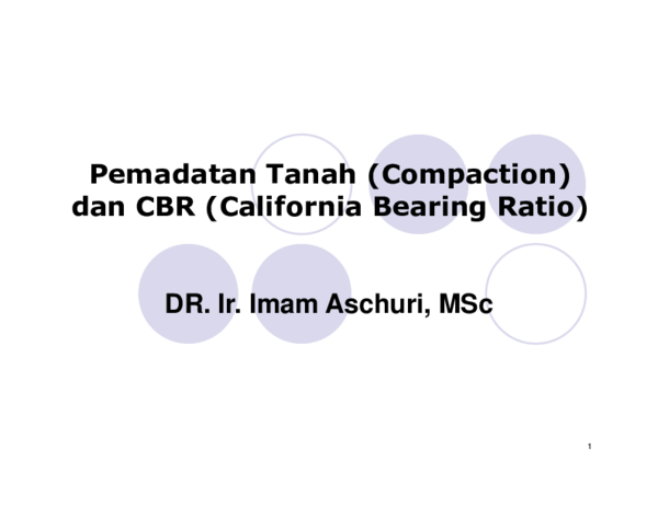 (PDF) Pemadatan Tanah (Compaction) dan CBR (California Bearing Ratio