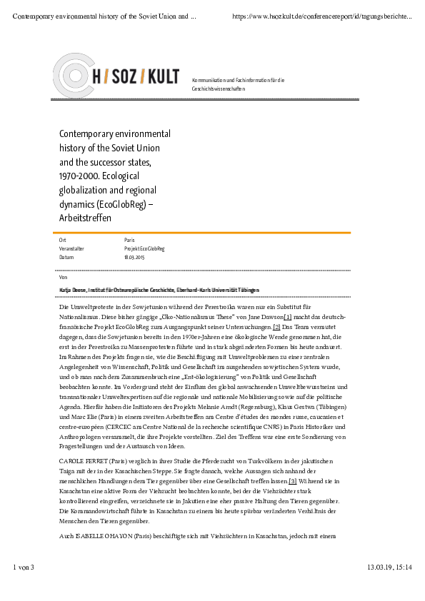 (PDF) Contemporary environmental history of the Soviet Union and the ...