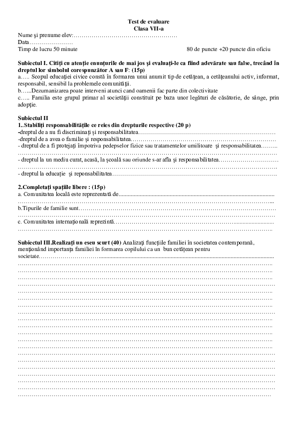 (DOC) Test cl 7 omul fiinta soc