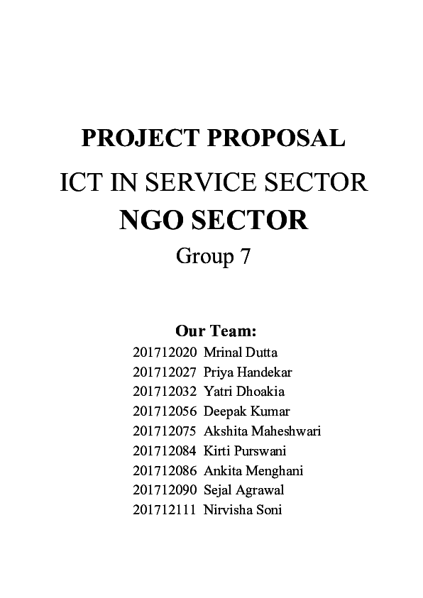 (PDF) PROJECT PROPOSAL ICT IN SERVICE SECTOR NGO SECTOR