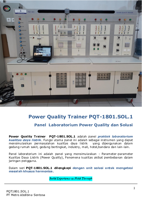 (PDF) Panel Laboratorium Power Quality dan Solusi