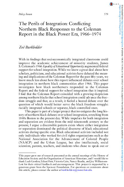 (PDF) The Perils of Integration: Conflicting Northern Black Responses ...