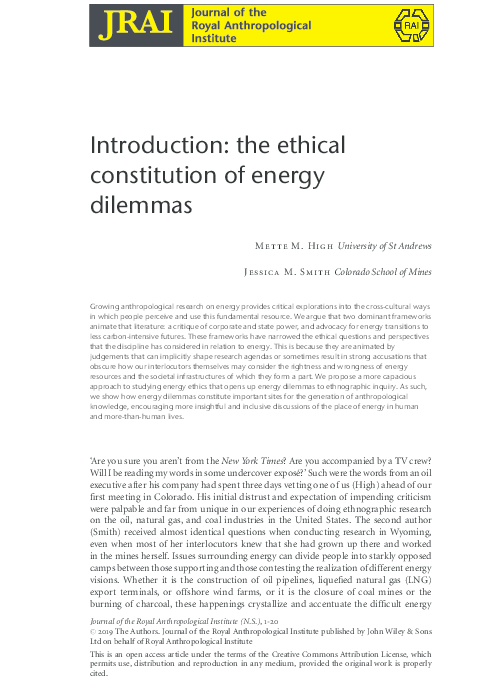 (PDF) Introduction: the ethical constitution of energy dilemmas ... (PDF) Introduction: the ethical constitution of energy dilemmas ...