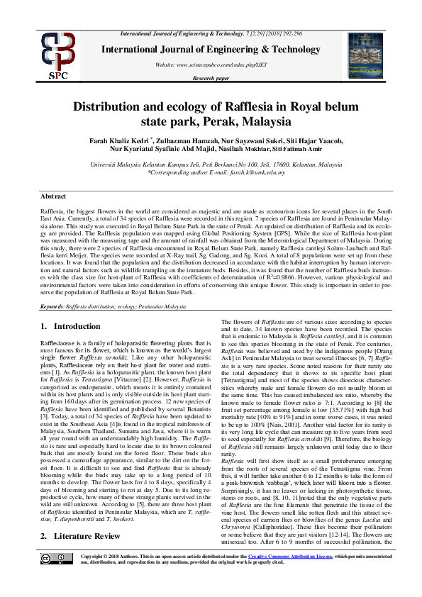 (PDF) Distribution and ecology of Rafflesia in Royal belum state park ...
