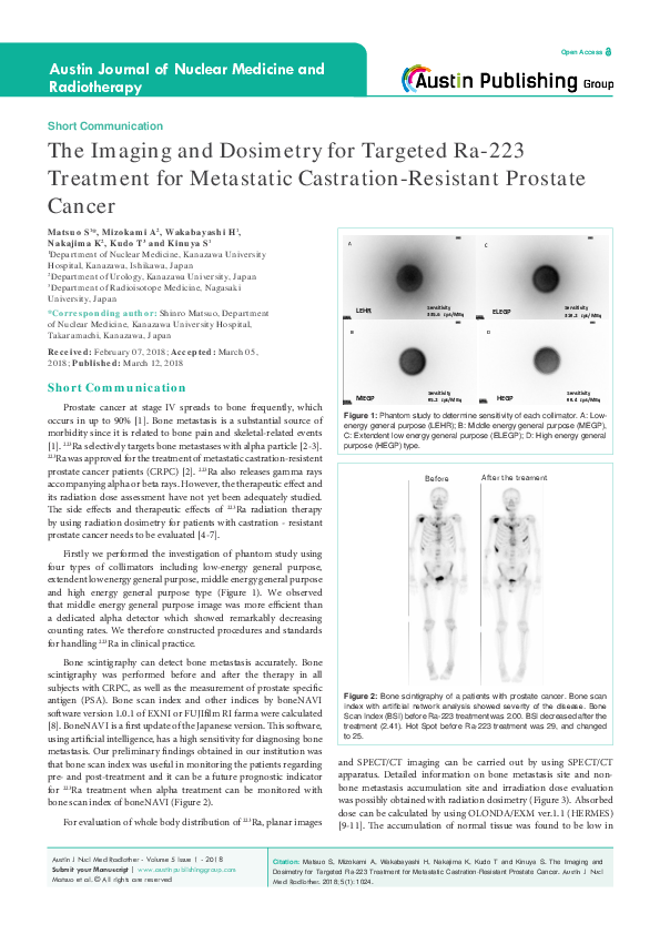 (PDF) The Imaging and Dosimetry for Targeted Ra-223 Treatment for ...
