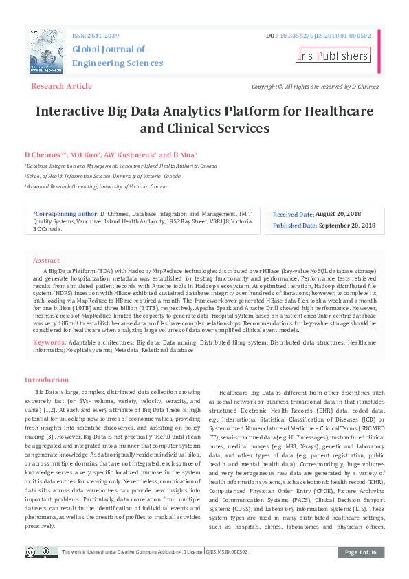 (PDF) Interactive Big Data Analytics Platform for Healthcare and ...