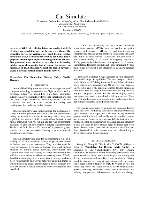 (PDF) Car Simulator