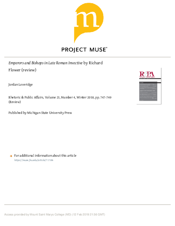 (PDF) Review of Emperors and Bishops in Late Roman Invective by Richard ...