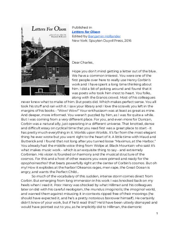 (PDF) Letter for Olson | Tom Cheetham - Academia.edu