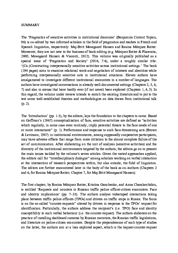 (PDF) Book_Review: The pragmatics of sensetive activities in ...