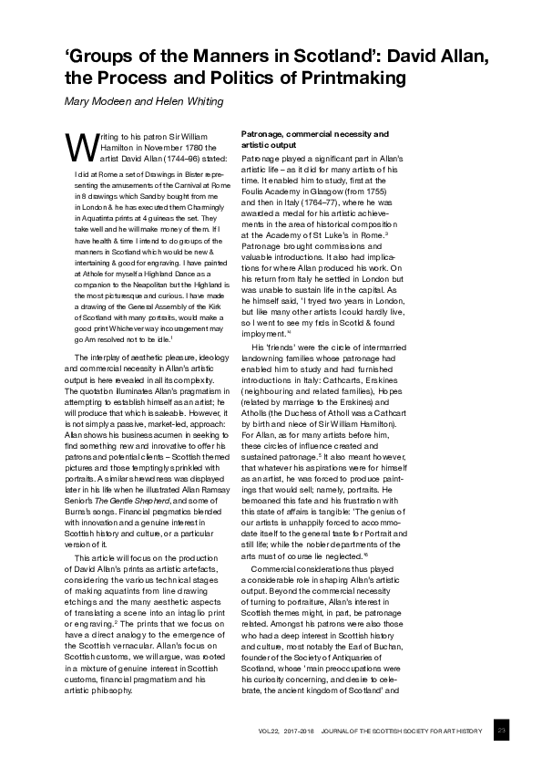 (PDF) 'Groups of the Manners in Scotland': David Allan, the Process and ...
