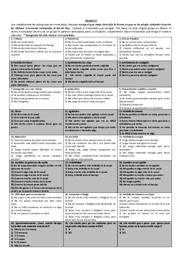 (PDF) BDI-II: Escala de Depresión de Beck