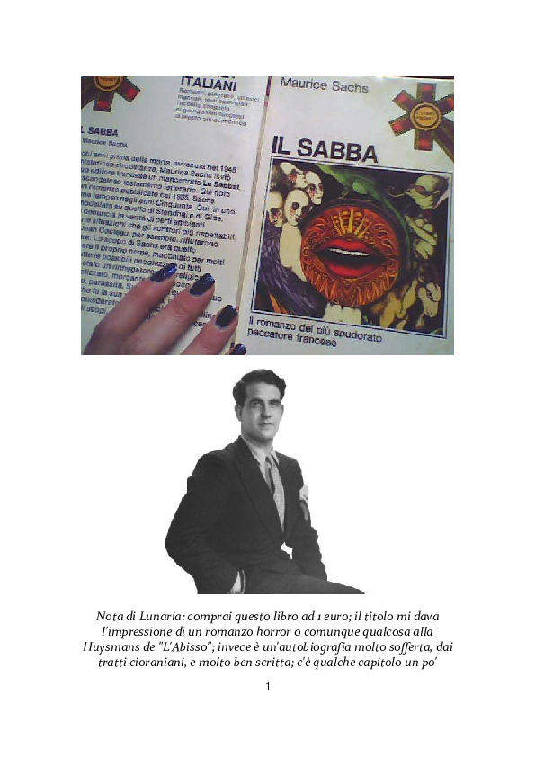 (PDF) Maurice Sachs ''Il Sabba'': gli stralci più belli