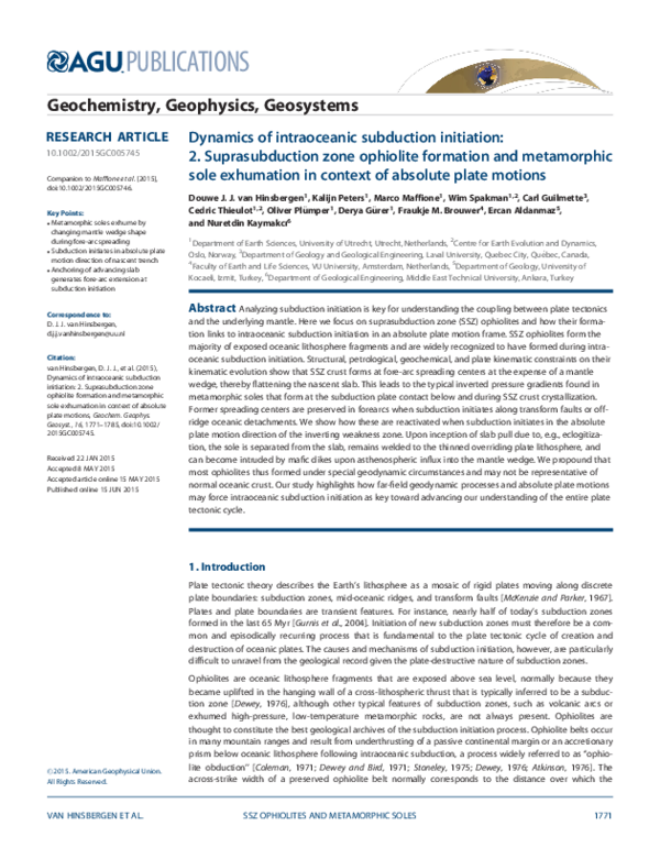 Pdf Dynamics Of Intraoceanic Subduction Initiation 2 Suprasubduction Zone Ophiolite