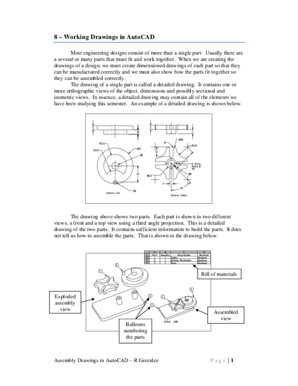 (PDF) 8 -Working Drawings in AutoCAD