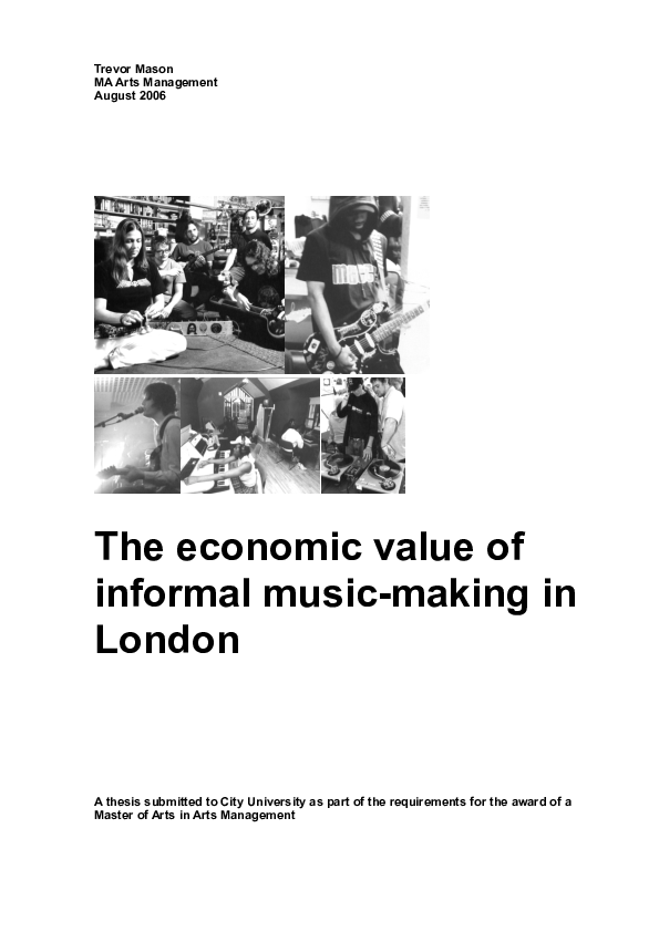 (PDF) The Economic Value of Informal music-making in London