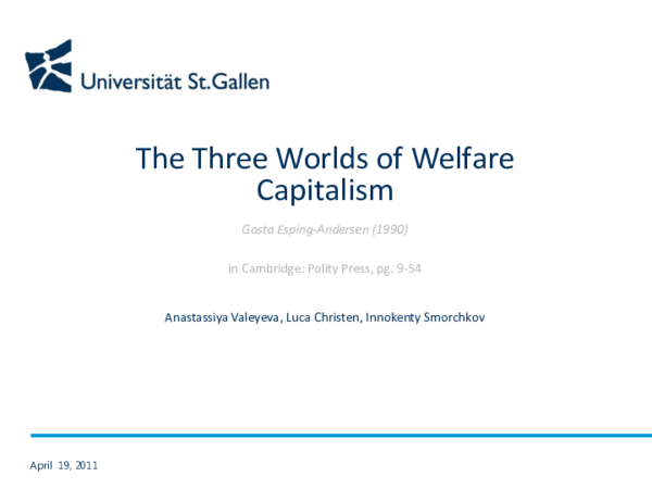 (PDF) The Three Worlds of Welfare Capitalism