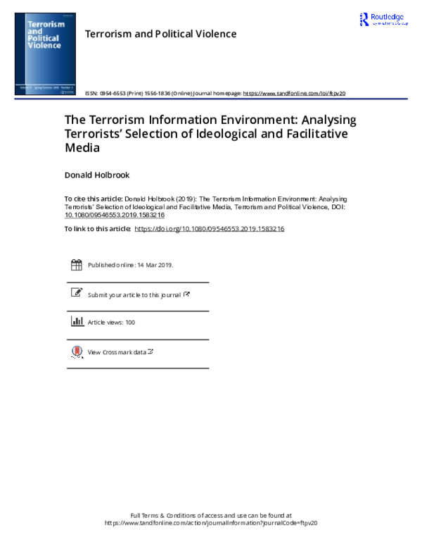 (PDF) The Terrorism Information Environment: Analysing Terrorists ...