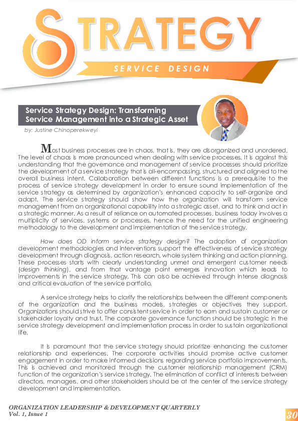 (PDF) Service Strategy Design: Transforming Service Management into a ...