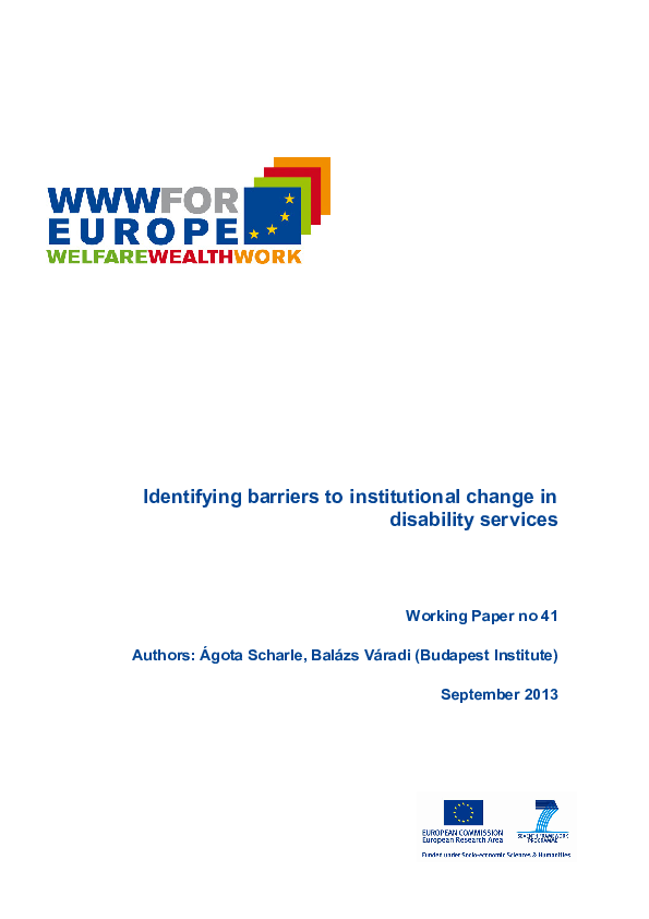 (PDF) Identifying barriers to institutional change in disability services
