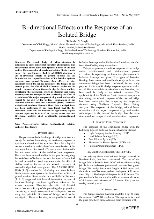 (PDF) Bidirectional Effects on the Response of an Isolated Bridge ...