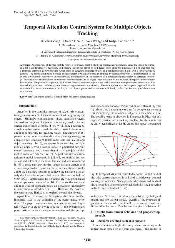 (PDF) Temporal attention control system for multiple objects tracking