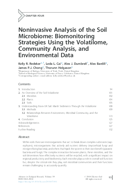 (PDF) Noninvasive Analysis of the Soil Microbiome: Biomonitoring Strategies Using the Volatilome ...