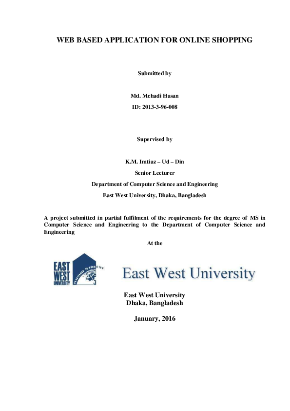 (PDF) WEB BASED APPLICATION FOR ONLINE SHOPPING Submitted by