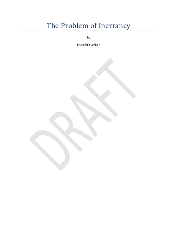 (PDF) The Problem of Inerrancy