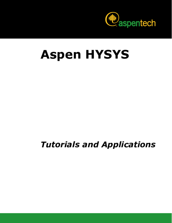 (PDF) Aspen HYSYS Tutorials and Applications CURSO BÁSICO DE SIMULACIÓN ...