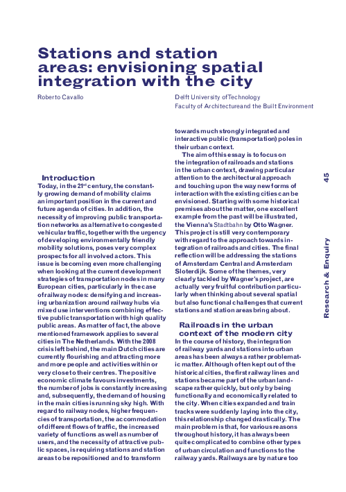 (PDF) Stations and station areas: envisioning spatial integration with ...