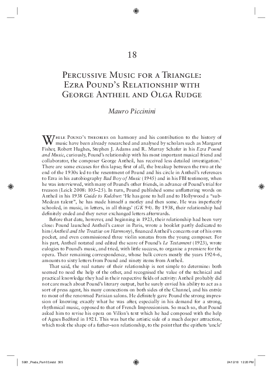 (PDF) Percussive Music for a Triangle: Ezra Pound's Relationship with ...