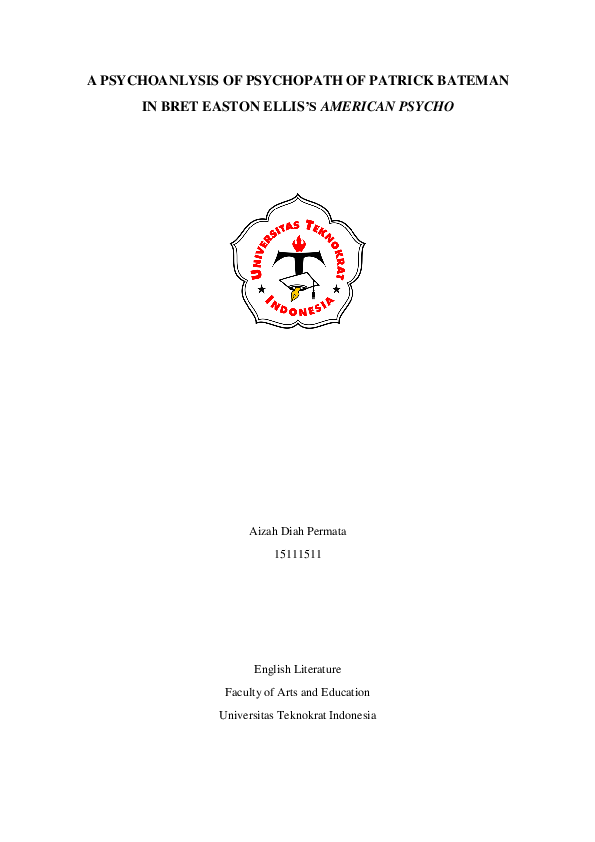 (DOC) A PSYCHOANLYSIS OF PSYCHOPATH OF PATRICK BATEMAN