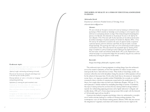 (PDF) The Model of Reality as a Form of Structural Knowledge in Design